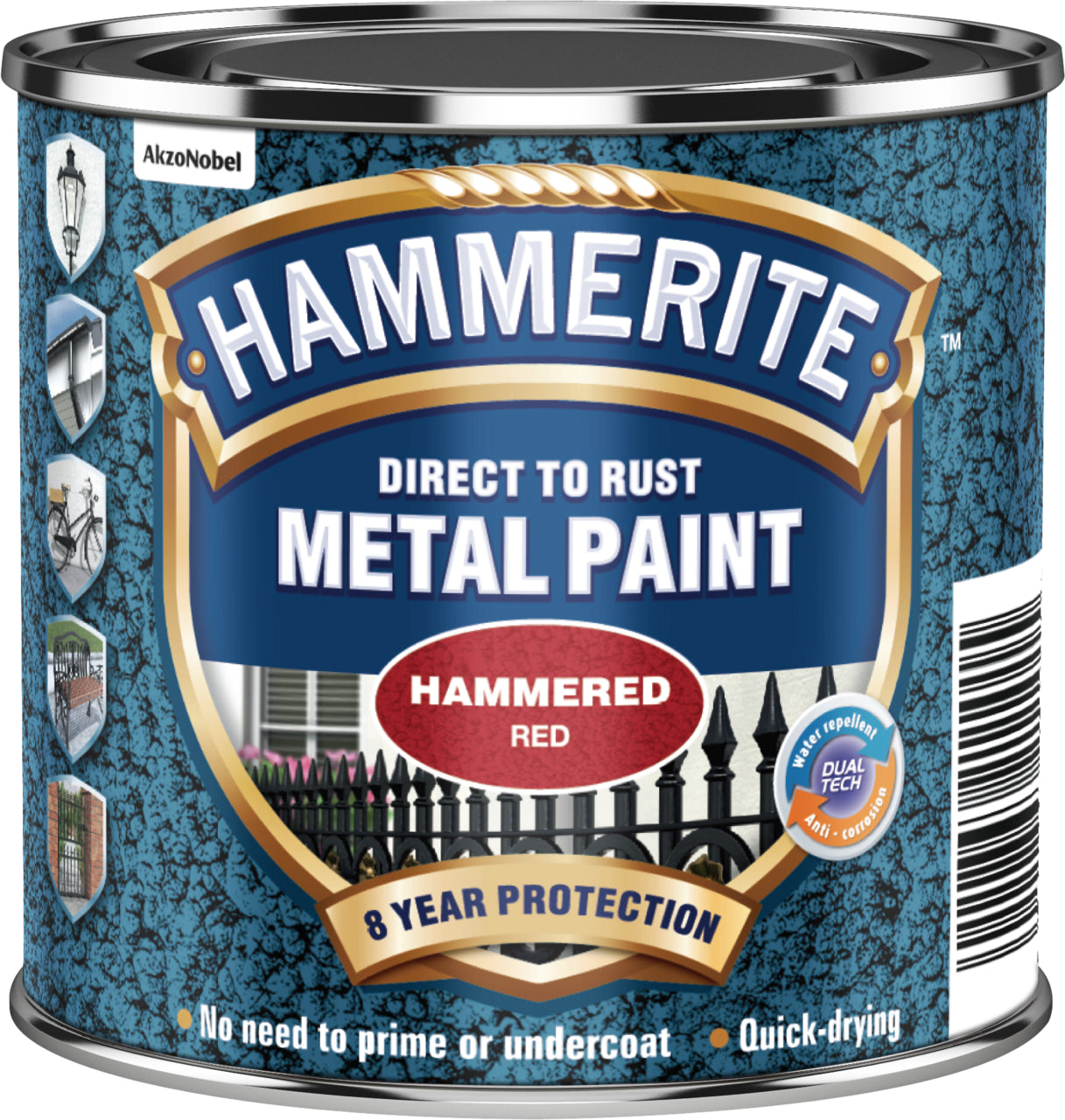 Hammerite Metal Paint Hammered Red 250ml