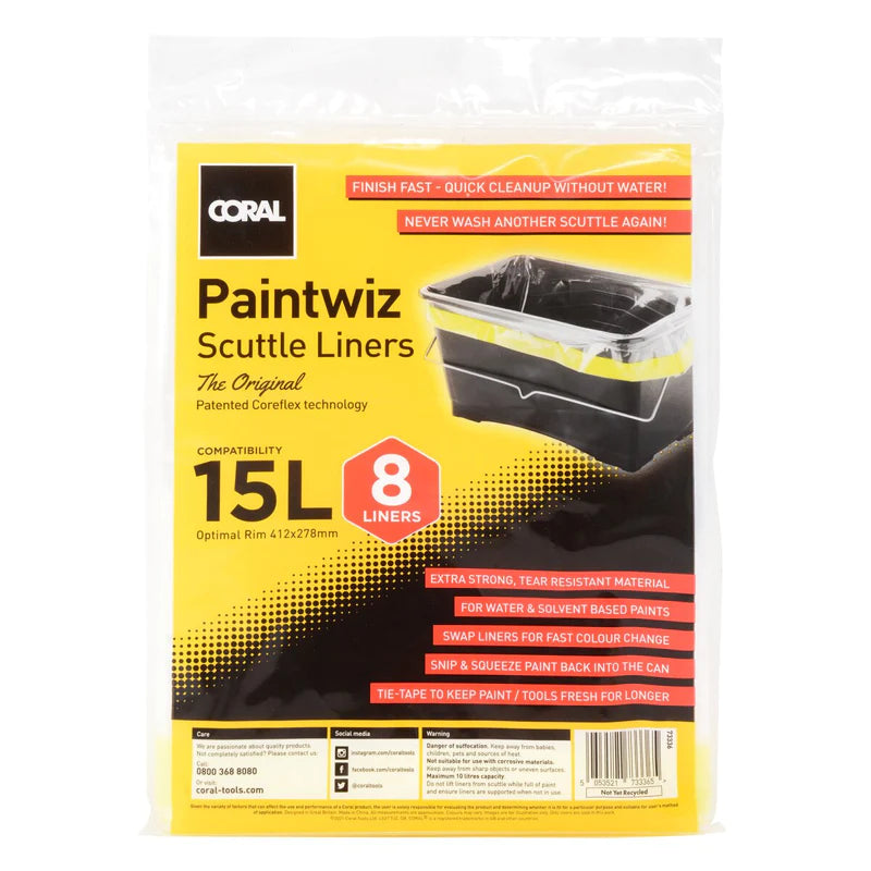 Coral Paintwiz Scuttle Liners 15L (8PK)